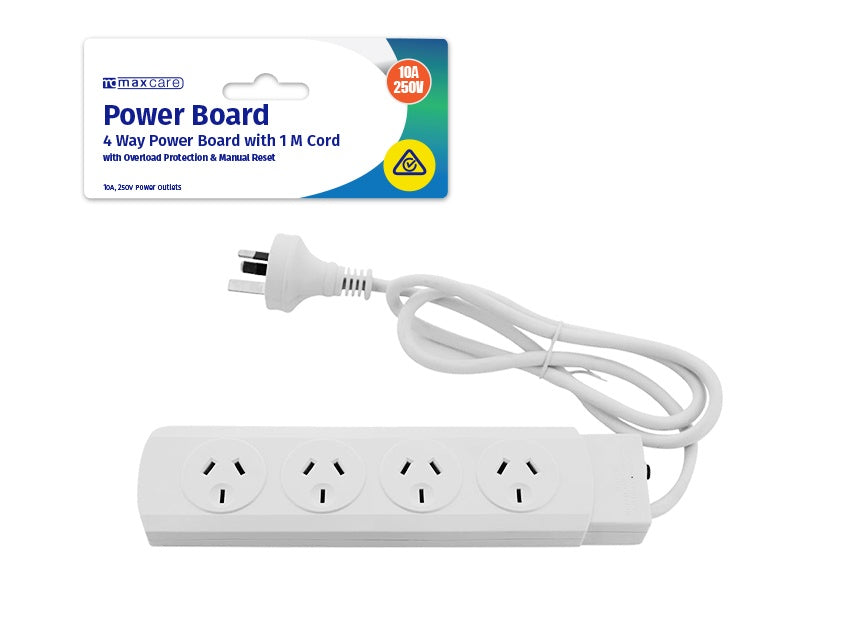 4 Way Power Board with 1 M Cord – Payless Lifestyle