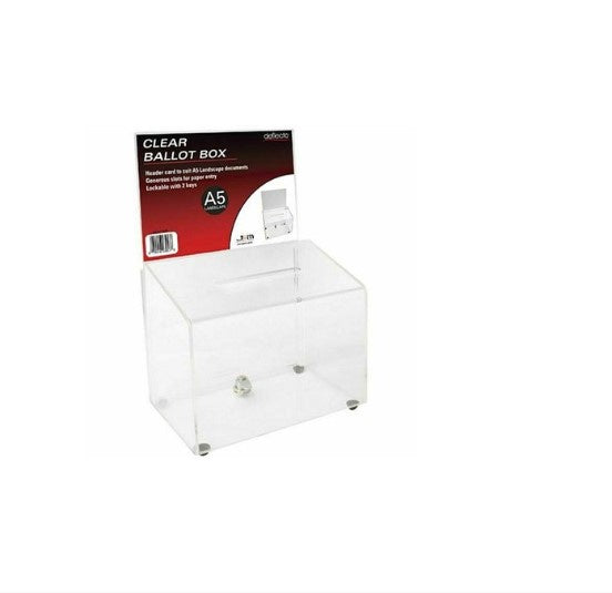 Ballot Box, Desktop, Key Lock, Small, A5 Clear – Payless Lifestyle
