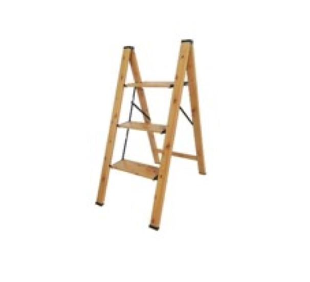 3 Step Ladder - Wood Grain Ladder – Payless Lifestyle